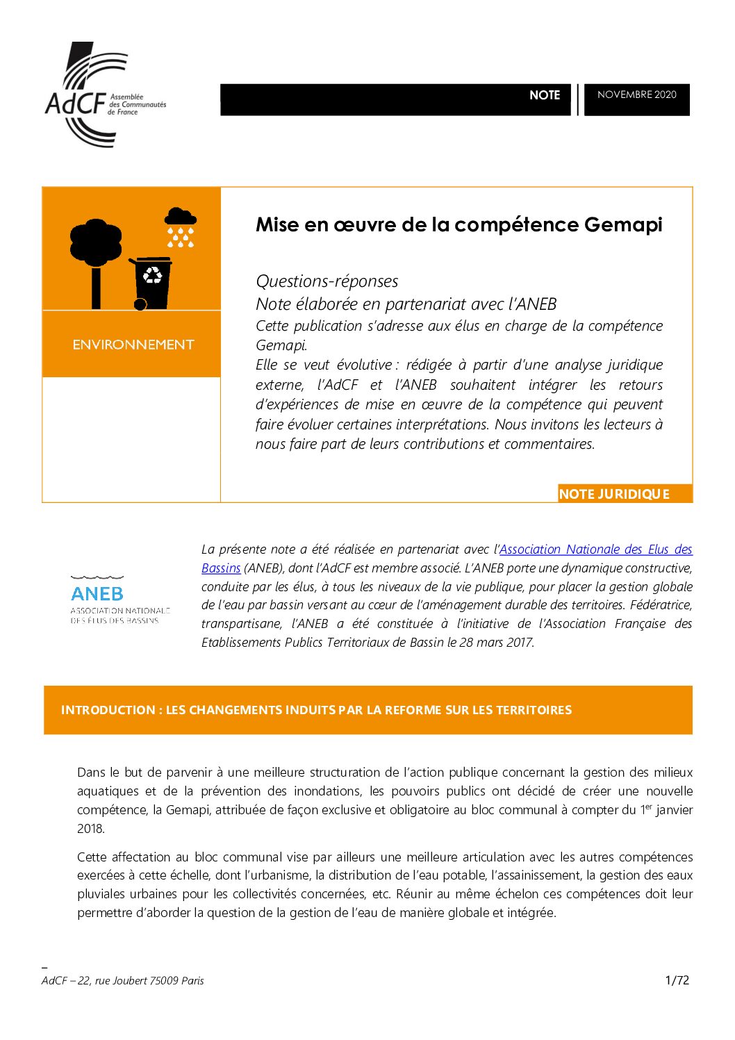 Mise en œuvre de la compétence GEMAPI : questions-réponses ... Mise en œuvre de la compétence GEMAPI : questions-réponses ...