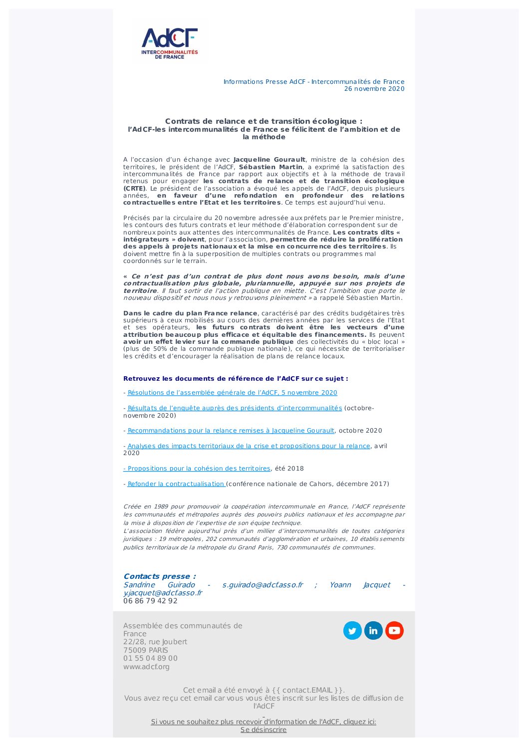 Contrats de relance et de transition écologique (CRTE) : l’AdCF se ...