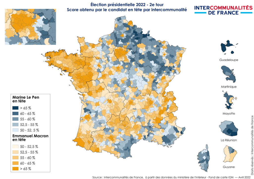 Élection présidentielle 2022 : cartographie du second tour à l’échelle ...