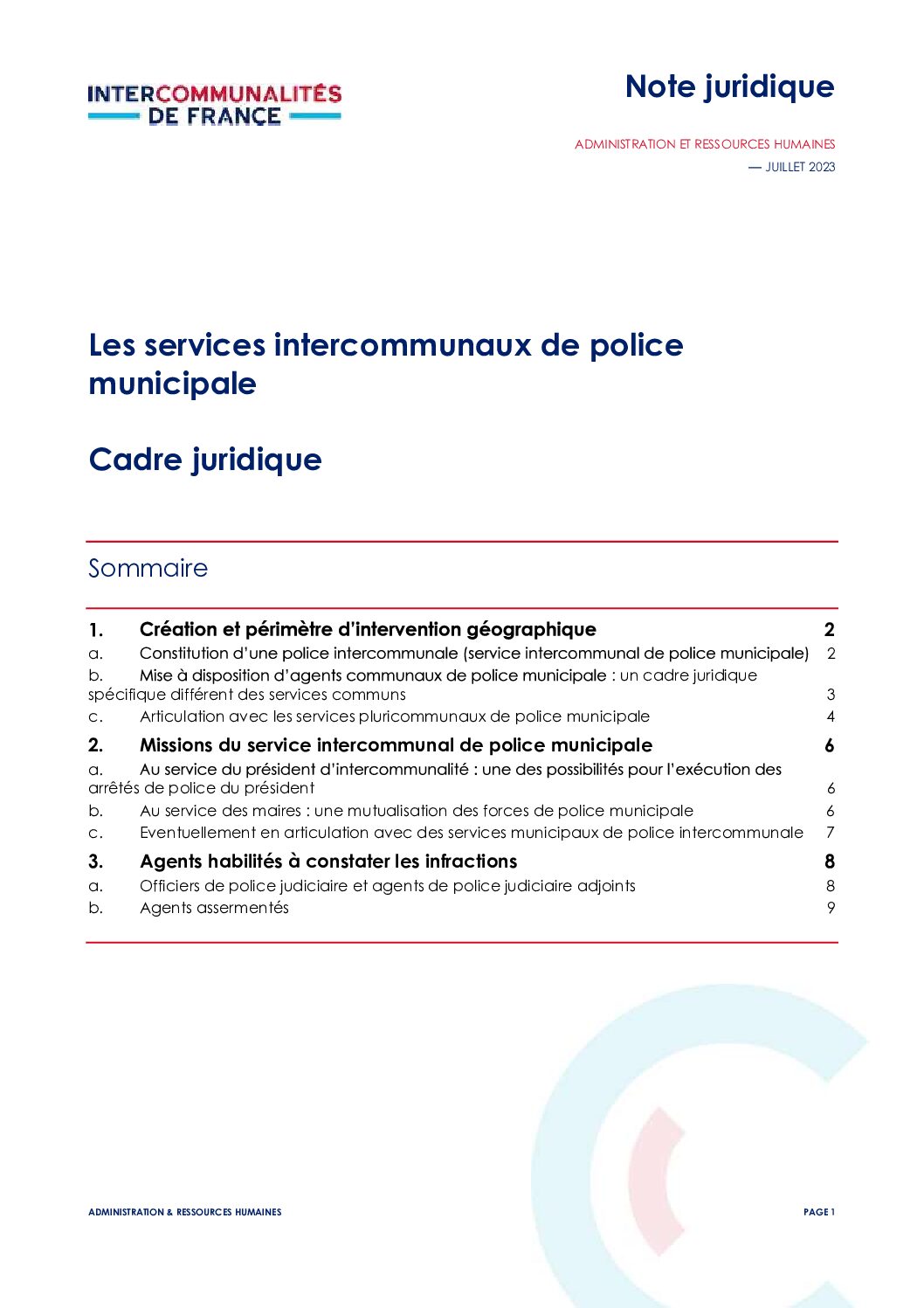 Publications Archive - INTERCOMMUNALITES DE FRANCE